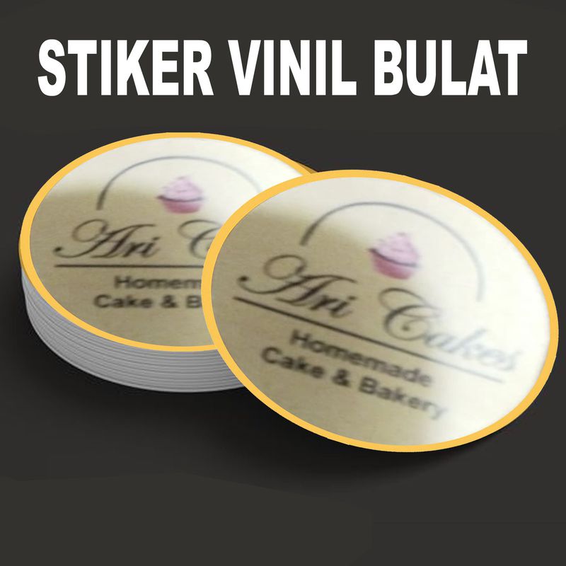 stiker vinil bulat diameter 20cm