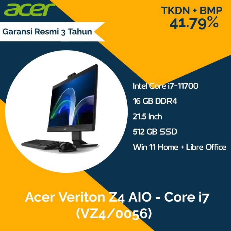 PC AIO Acer Veriton Z4 (VZ4/0056) i7-11700 16GB 512GB - TKDN RESMI