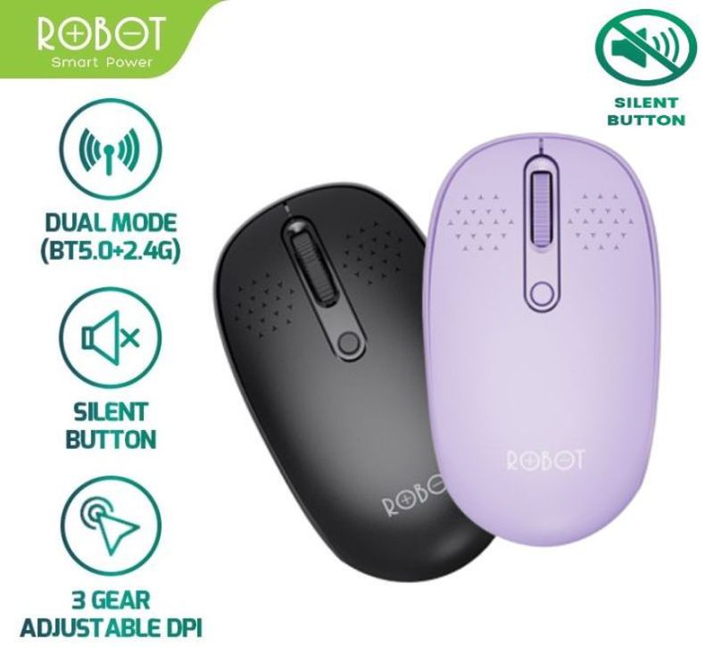 Mouse dual mode wireless 2.4 G + Bluetooth Robot
