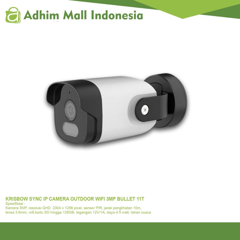 KRISBOW SYNC IP CAMERA OUTDOOR WIFI 3MP BULLET 11T