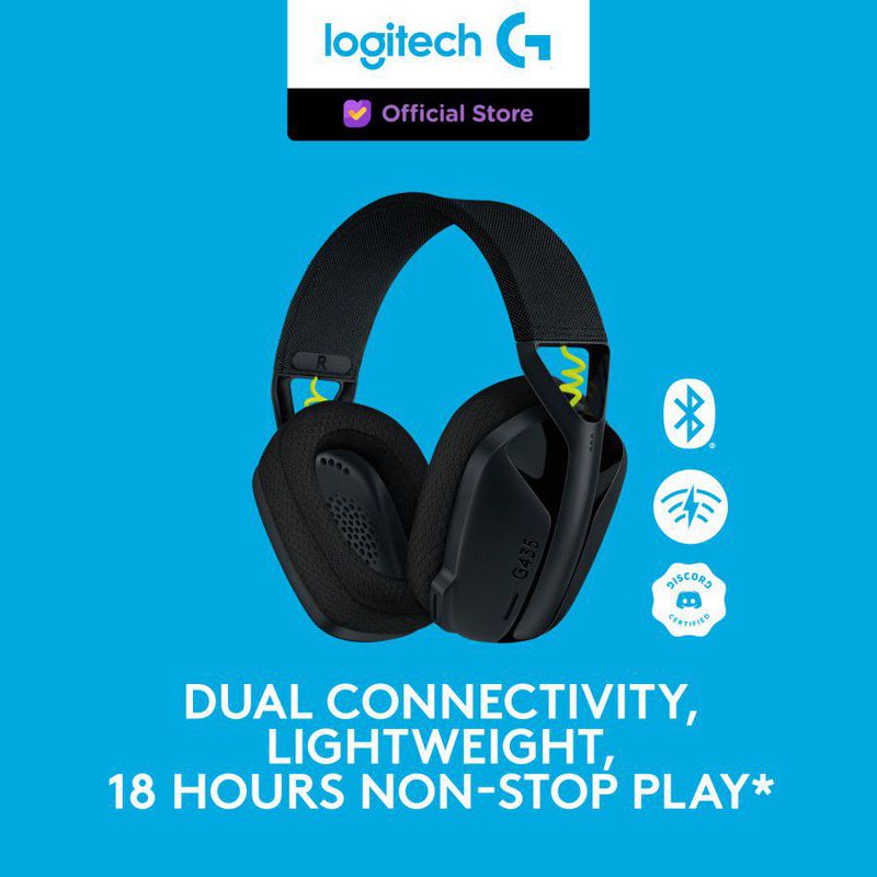 Logitech G435 Headset Gaming Bluetooth Wireless Ultra-light