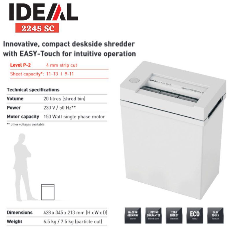 IDEAL PAPER SHREDDER 2245 (4mm)