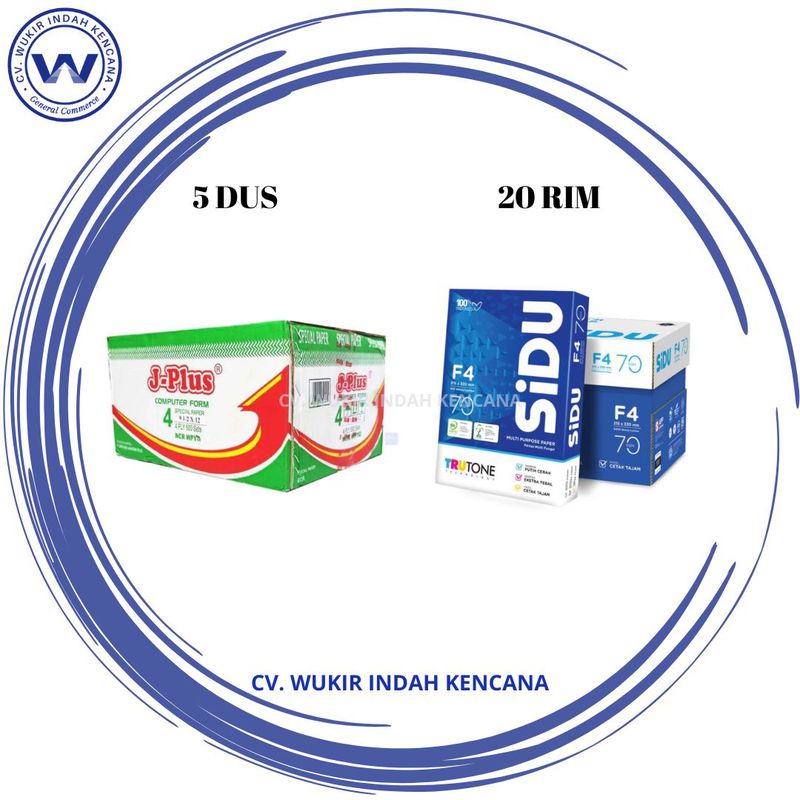 Paket Kertas (J-Plus NCR F4 4 Ply dan Sinar Dunia F4 70 Gsm)