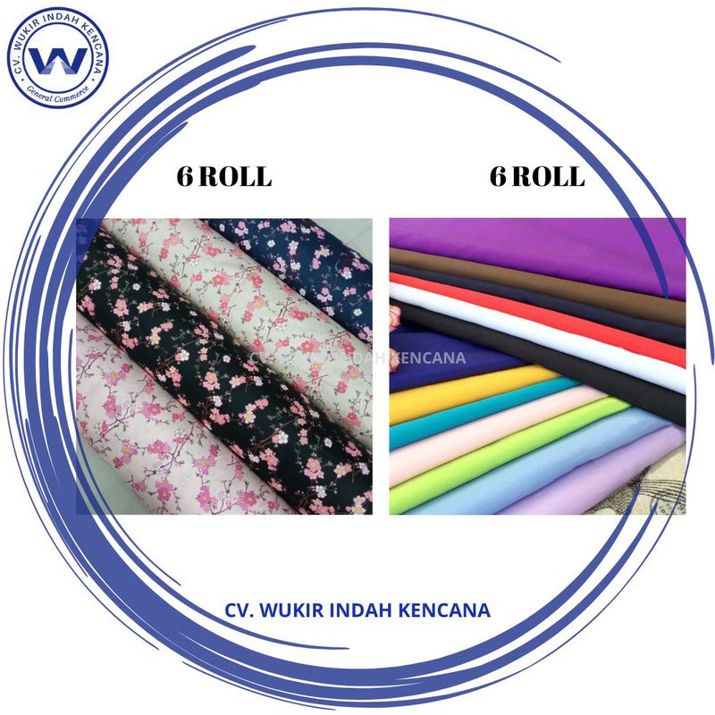 Paket Bahan Busana (Kain Motif Bunga dan Kain Katun Polos)