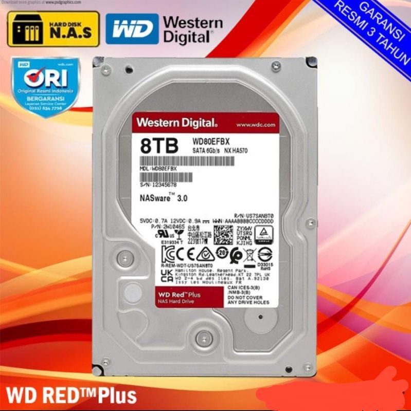 WD Red PLUS 8TB - Specialized NAS Hardisk