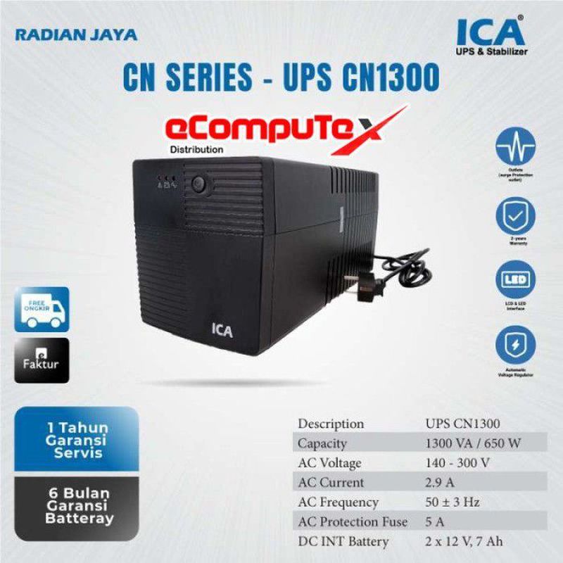 UPS ICA CN-1300 CN1300 1300VA 650 WATT LINE INTERACTIVE - TKDN RESMI