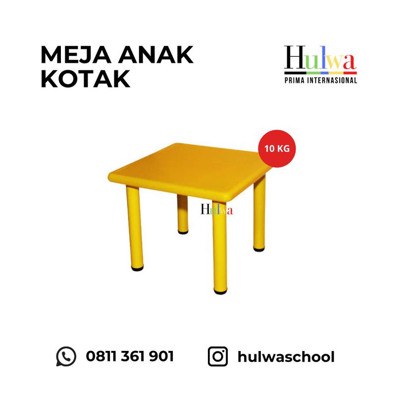 MEJA ANAK KOTAK WARNA WARNI IMPORT - Kuning