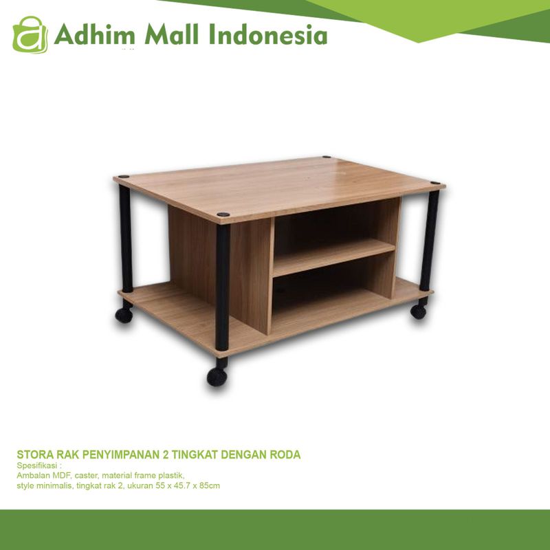 STORA RAK PENYIMPANAN 2 TINGKAT DENGAN RODA