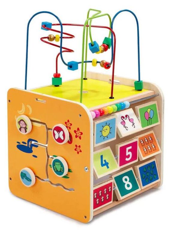 ELC LARGE WOODEN ACTIVITY CUBE
