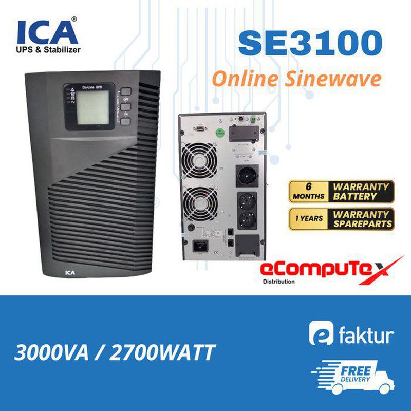 UPS ICA SE-3100 SE3100 3000VA / 2700 WATT STREAM LINE - TKDN RESMI