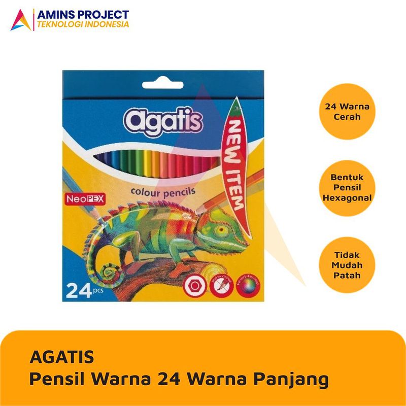 COLOUR PENCIL / PENSIL WARNA AGATIS NEOPEX 24 WARNA PANJANG