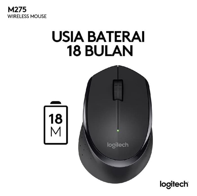 Logitech M275 Wireless Mouse - Black