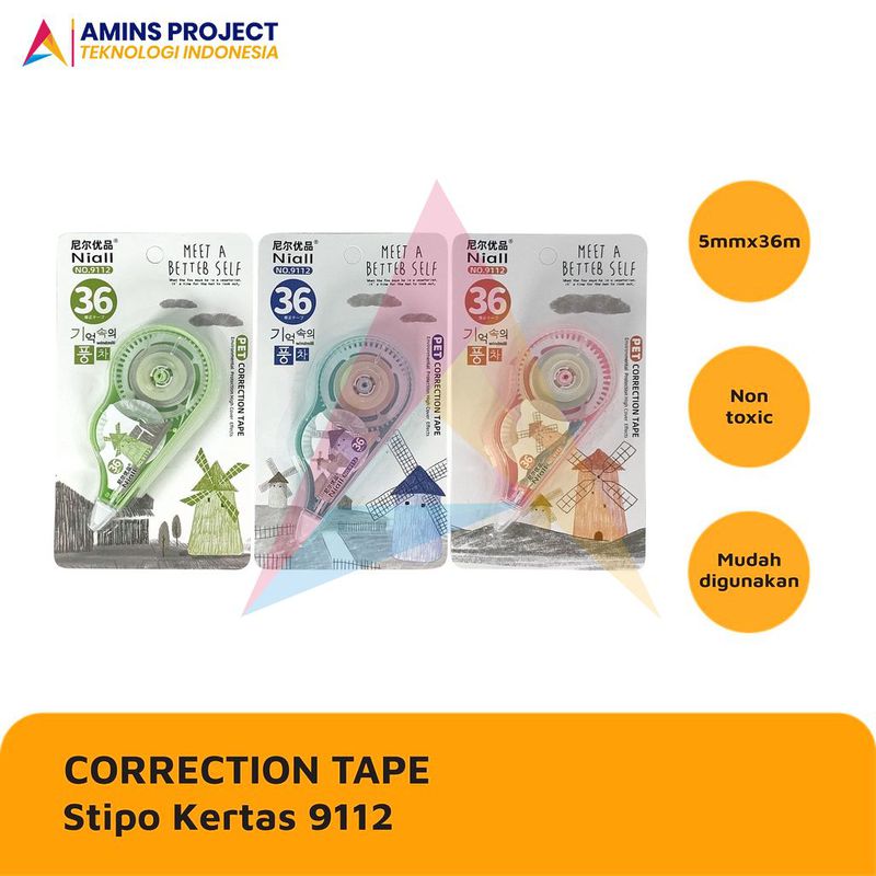 STIPO KERTAS / TIP-EX / CORRECTION TAPE 9112 (1 PCS) MURAH