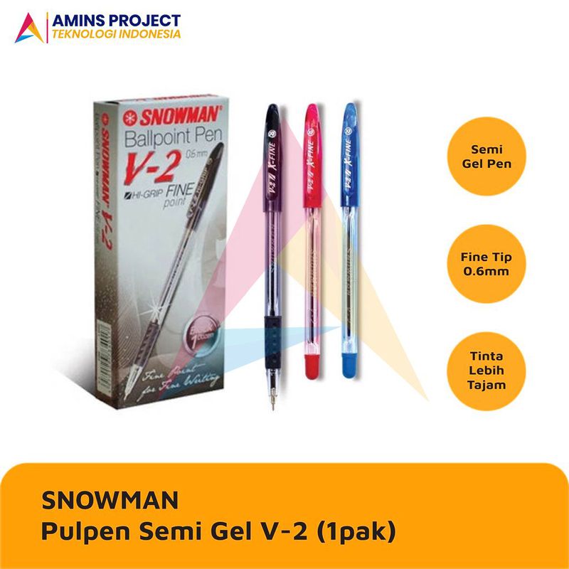 BALLPOINT / BOLPEN / PULPEN SNOWMAN V-2 0.6MM (1 PACK)