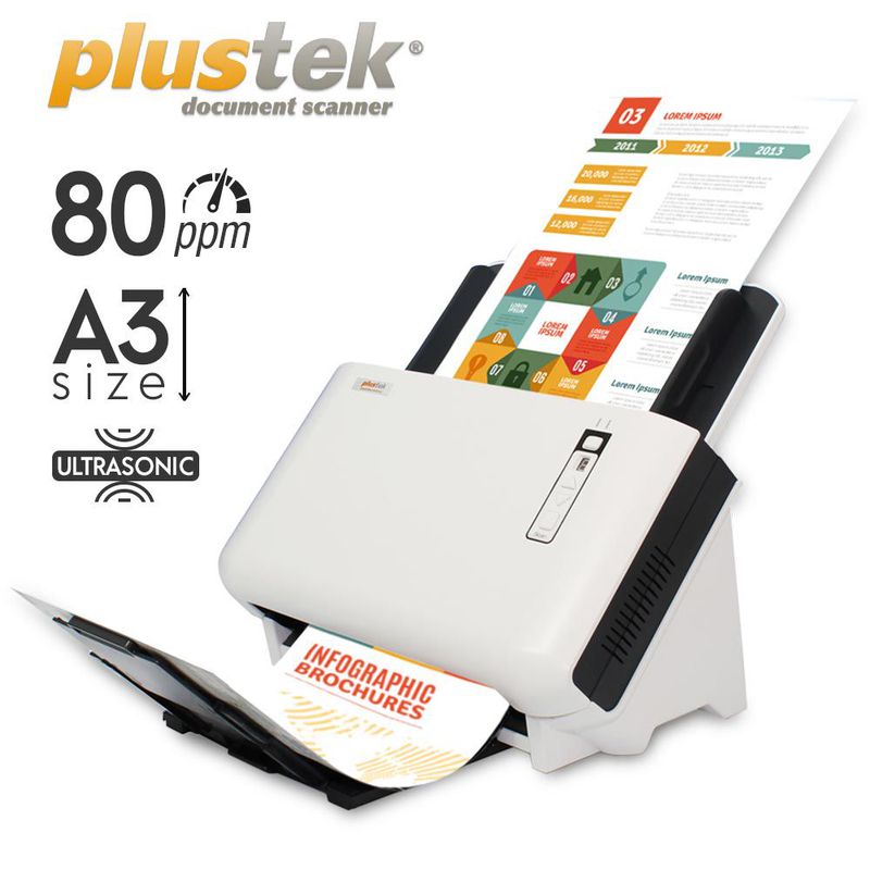 Scanner Plustek SmartOffice SC8016U - 80 Lembar/menit (A3)
