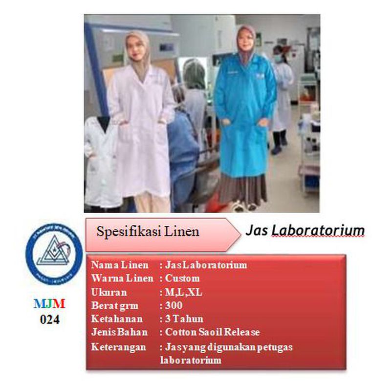 BAJU LABORATORIUM (M,L,XL) - Custom