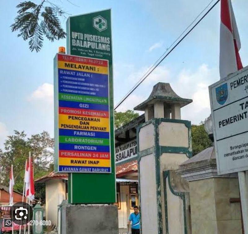 Neon Box Pelayanan puskesmas uk. 60 X 220 cm