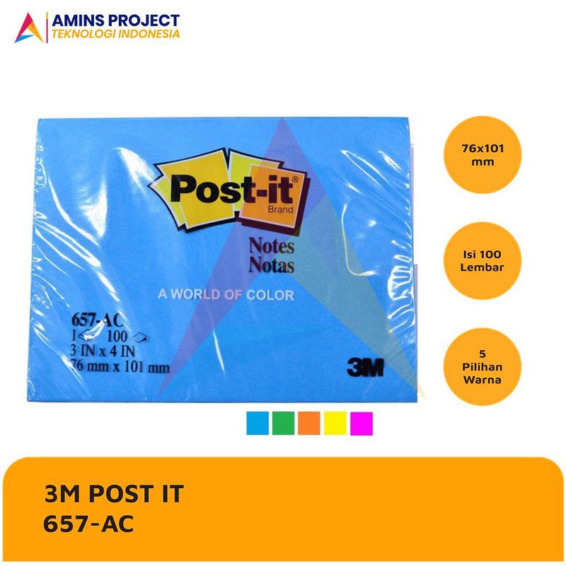 MEMO STICK / STICKY NOTE / POST IT 3M 657-AC (1PCS) MURAH