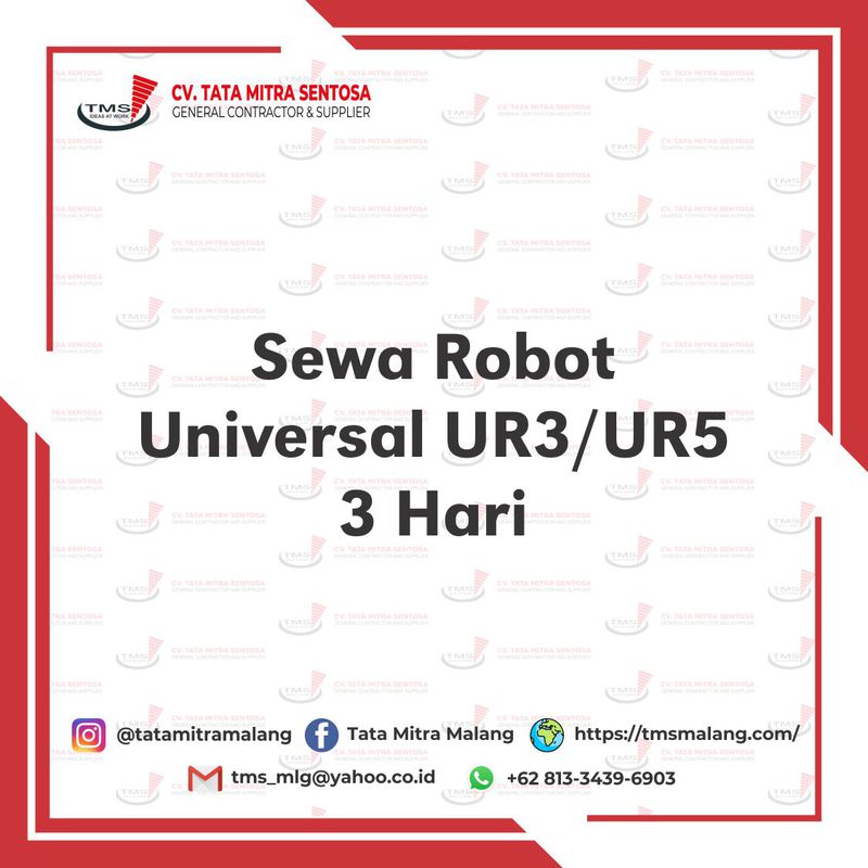 Sewa Robot Universal 3 Hari, UR3/UR5