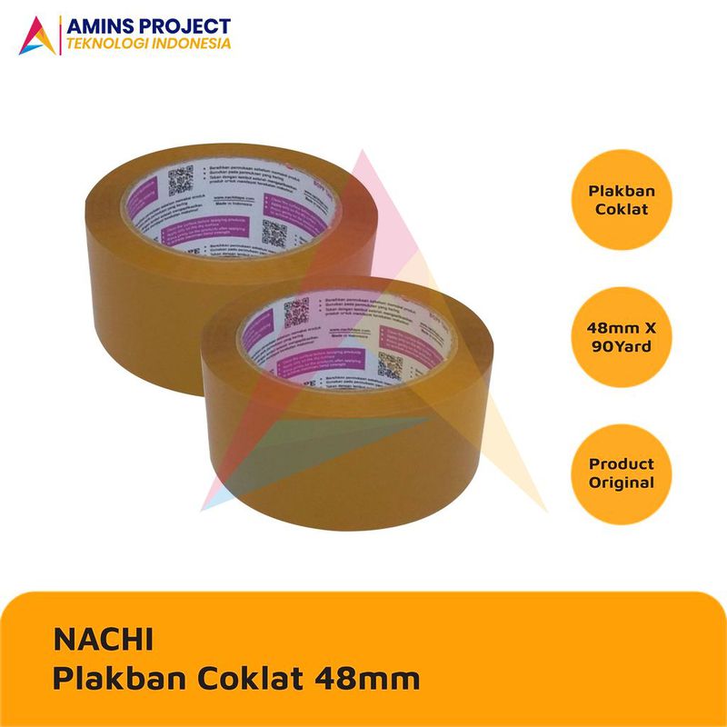 PLAKBAN / OPP TAPE NACHI 2 x 100 YARD COKLAT MURAH