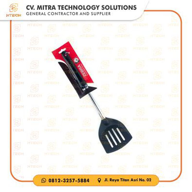 Sodet Teflon Lubang Zebra Thailand Sutil Nylon Spatula Karet Silikon