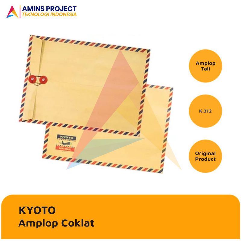 ENVELOPE / AMPLOP COKLAT AIRMAIL KYOTO TALI 312 MURAH