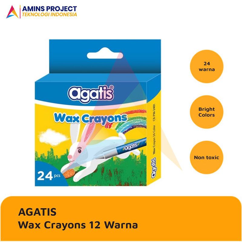 CRAYON / KRAYON AGATIS WAX ISI 24 WARNA (1 PCS)