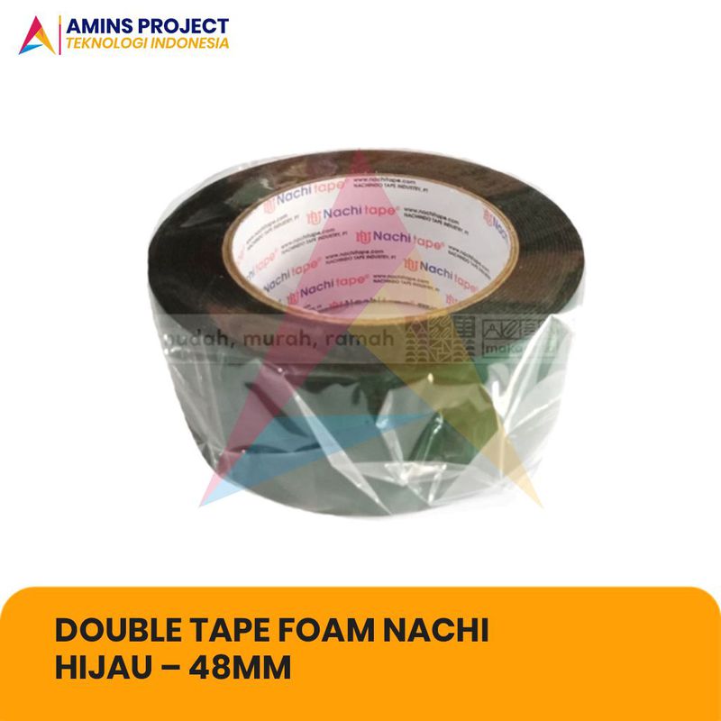SOLASI DOUBLE TAPE FOAM NACHI PEREKAT BENDA WARNA HIJAU 2 INCH MURAH