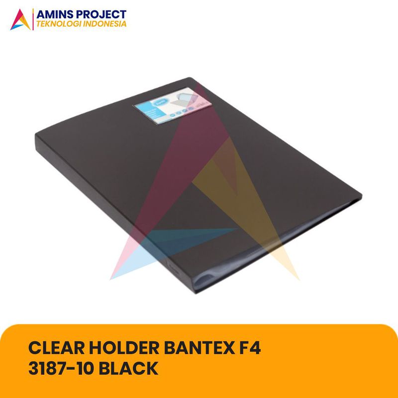 DOKUMEN KEEPER | CLEAR HOLDER BANTEX F4 ISI 60 POKET 3187-10 BLACK