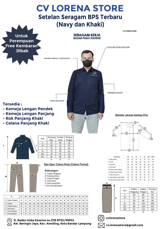 Setelan Seragan Navy dan Khaki BPS