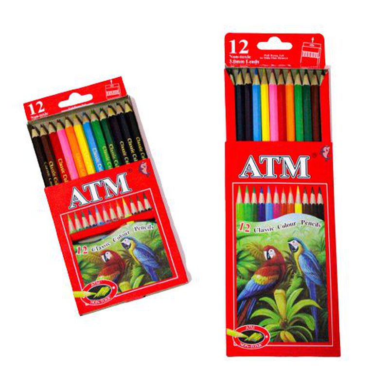 Pensil 12 Warna Set Panjang Atm Eco