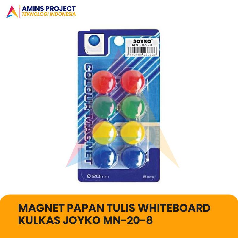 MAGNET WARNA PAPAN TULIS WHITEBOARD / KULKAS JOYKO MN-20-8 (ISI 8 WARNA)