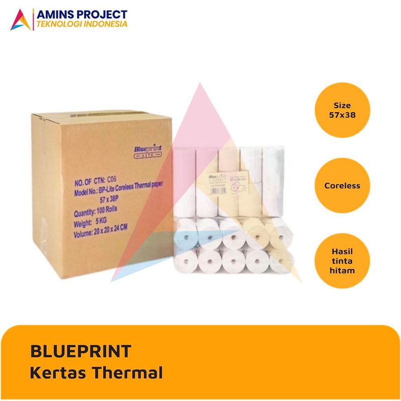 KERTAS THERMAL BLUEPRINT 57 x 38 CORELESS (1 PCS)