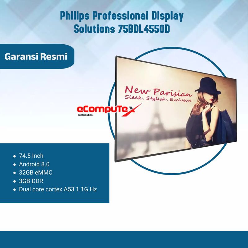 Philips Professional Display Solutions 75BDL4550D - GARANSI RESMI