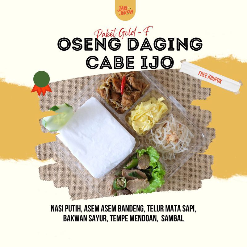 Nasi Box Paket Gold -Oseng Daging Cabe Ijo