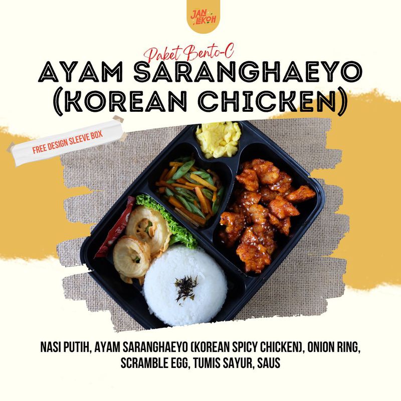 Paket Bento Box - Ayam Saranghayeo ( Korean Chicken )