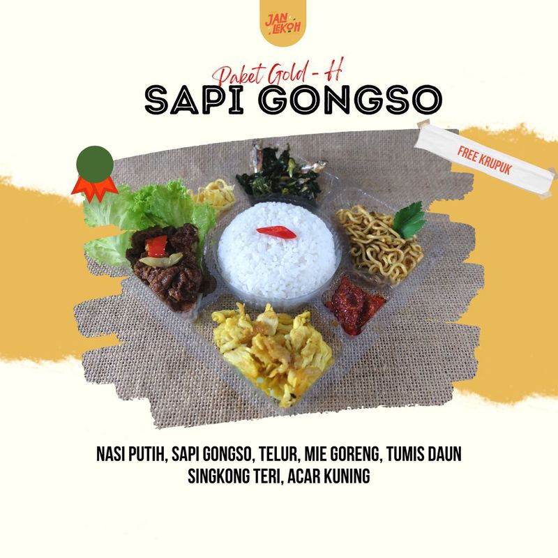 Nasi Box Paket Gold - Sapi Gongso