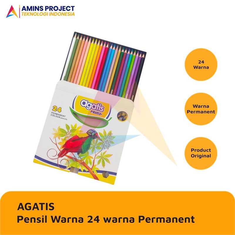 COLOUR PENCIL / PENSIL WARNA AGATIS PRIME 24 WARNA PANJANG