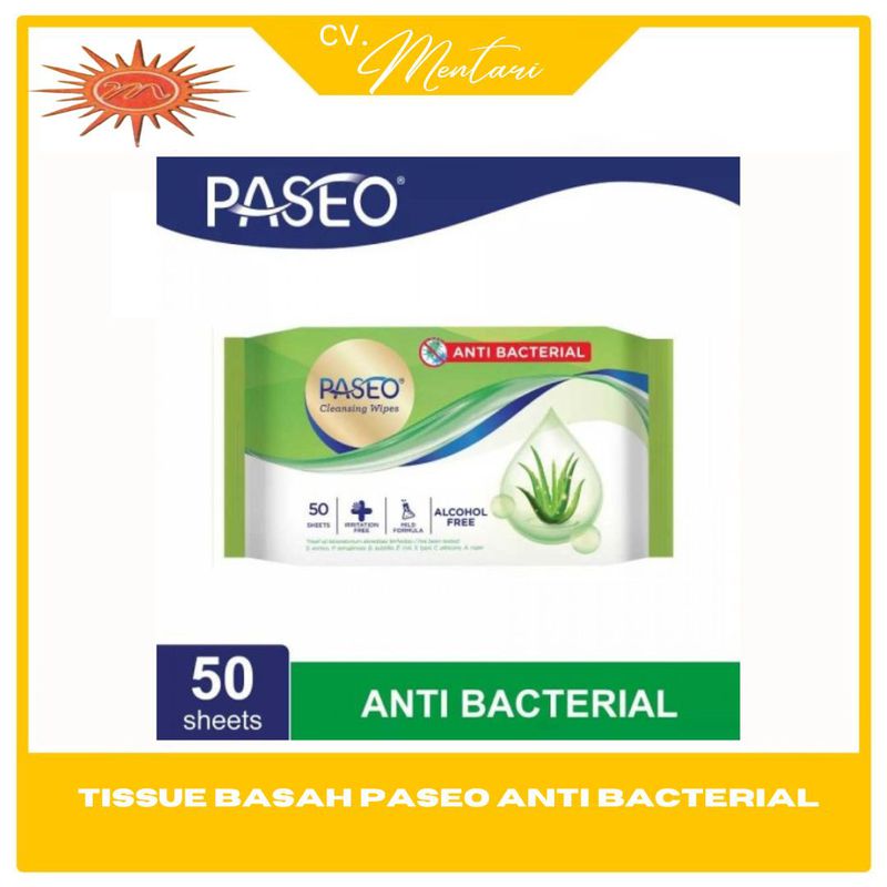 TISSUE BASAH PASEO ANTI BACTERIAL 50S