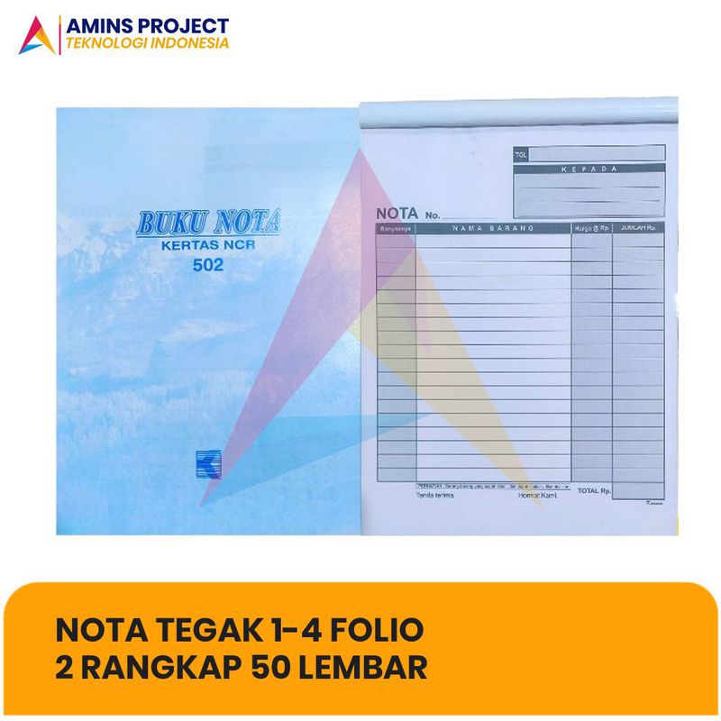 NOTA TEGAK 1/4 FOLIO 2 RANGKAP 50 LEMBAR KURNIA (1PCS)