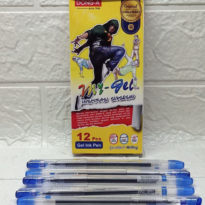 Pena MY GEL 0.5 Hitam - Merah - Biru (Lusin)