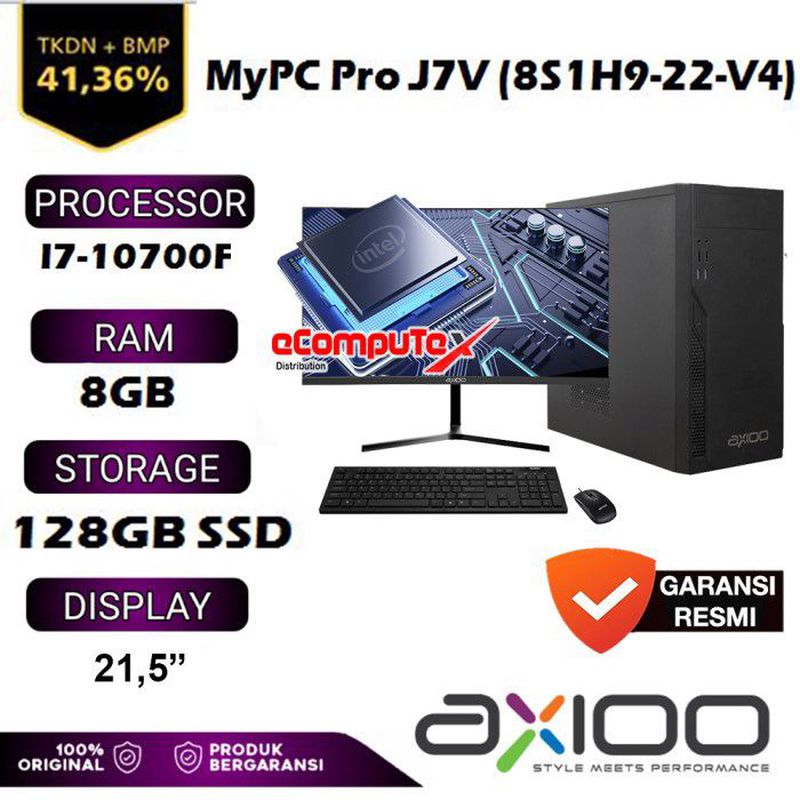PC AIO Axioo MyPC Pro J7V (8S1H9-22-V4) i7-10700F 8GB 128+1TB HDD TKDN ...