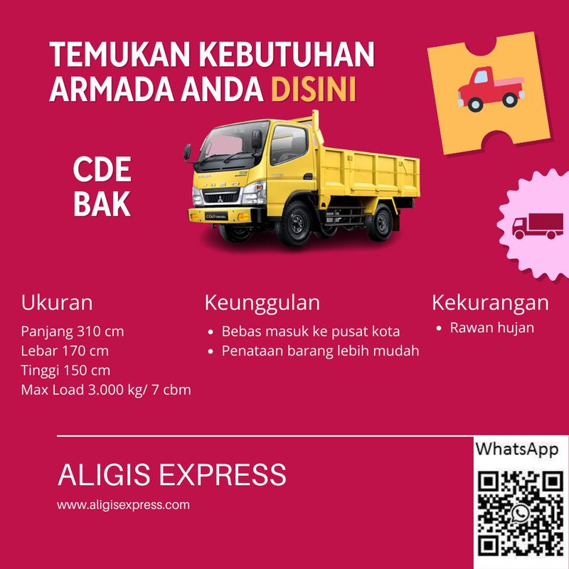 sewa truk colt diesel engkel bak terbuka