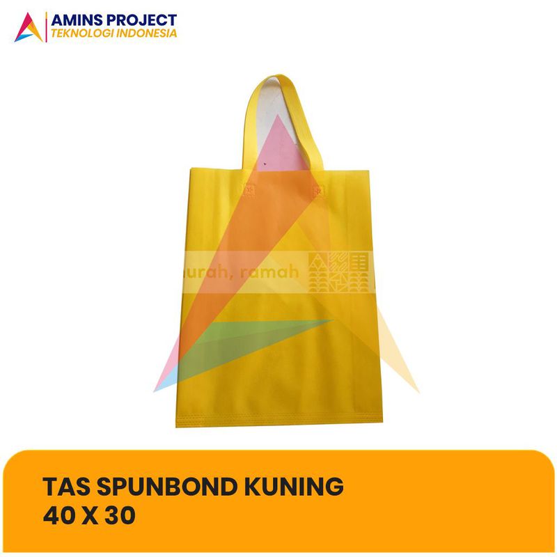 GOODIE BAG / TAS SPUNBOND WARNA KUNING POLOS 40 X 30