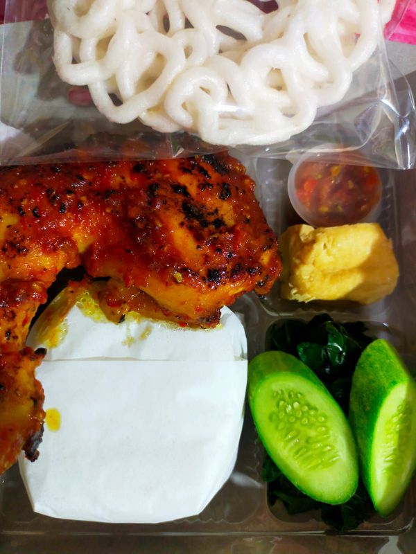 paket nasi box ayam bakar