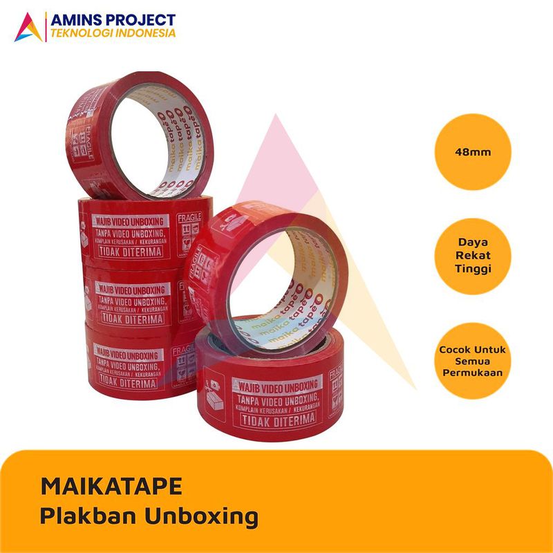 OPP TAPE / PLAKBAN / LAKBAN UNBOXING MERAH MAIKATAPE 48MM