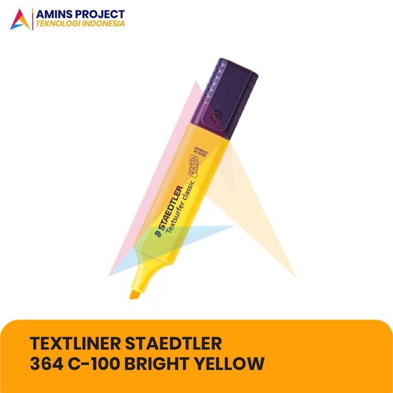 HIGHLIGHTER PEN | TEXTLINER STAEDTLER 364 C-100 BRIGHT YELLOW