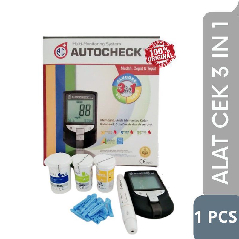 Alat Cek 3 in 1 GCU Auto Check (Glucose,Uric Acid,Cholesterol)