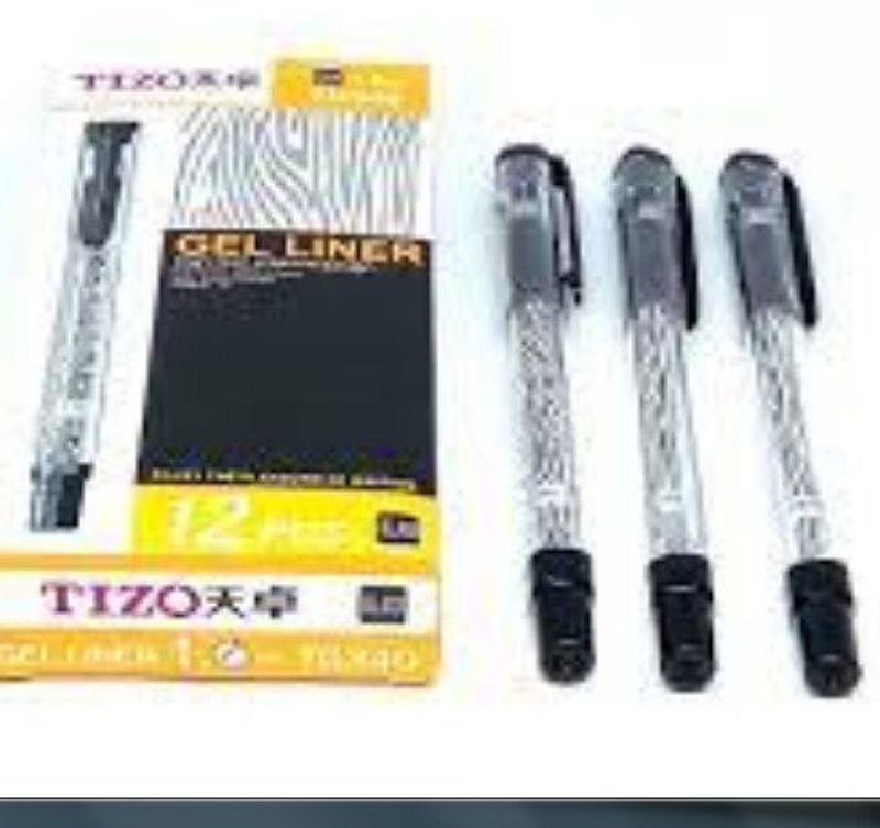 Polpen Gel Tizo original 1 Lusin (Hitam)