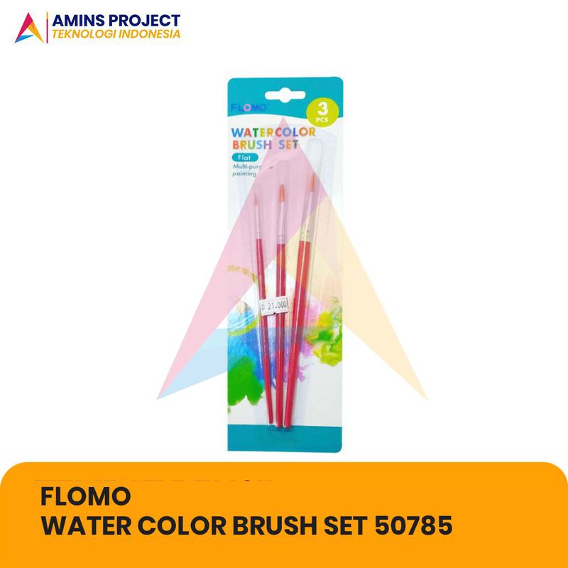 KUAS / KUAS LUKIS FLAT FLOMO WATER COLOR BRUSH SET (1 SET ) 50785